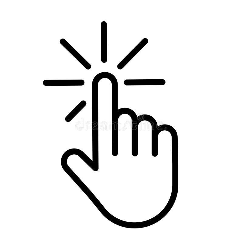 Touch Screen Finger Hand Press Push Icon Vector Stock Vector ...