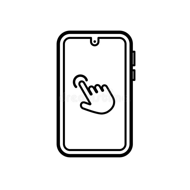 Touch Screen Finger Hand Press Push Icon Vector Stock Illustration ...