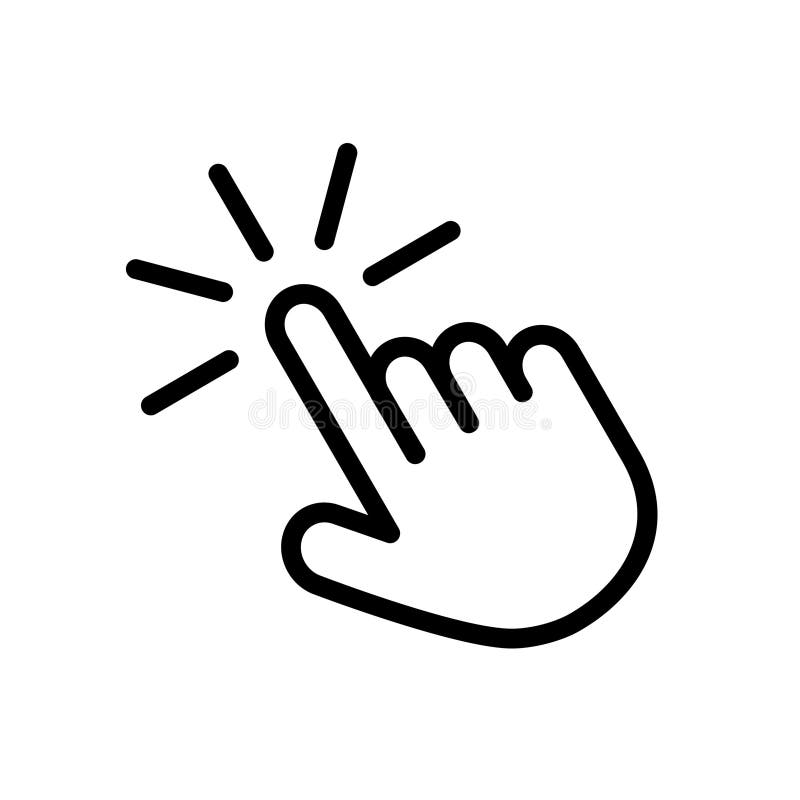 Touch Screen Finger Hand Press Push Icon Vector Stock Illustration ...