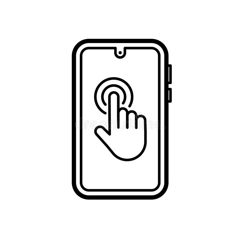 Touch Screen Finger Hand Press Push Icon Vector Stock Illustration ...