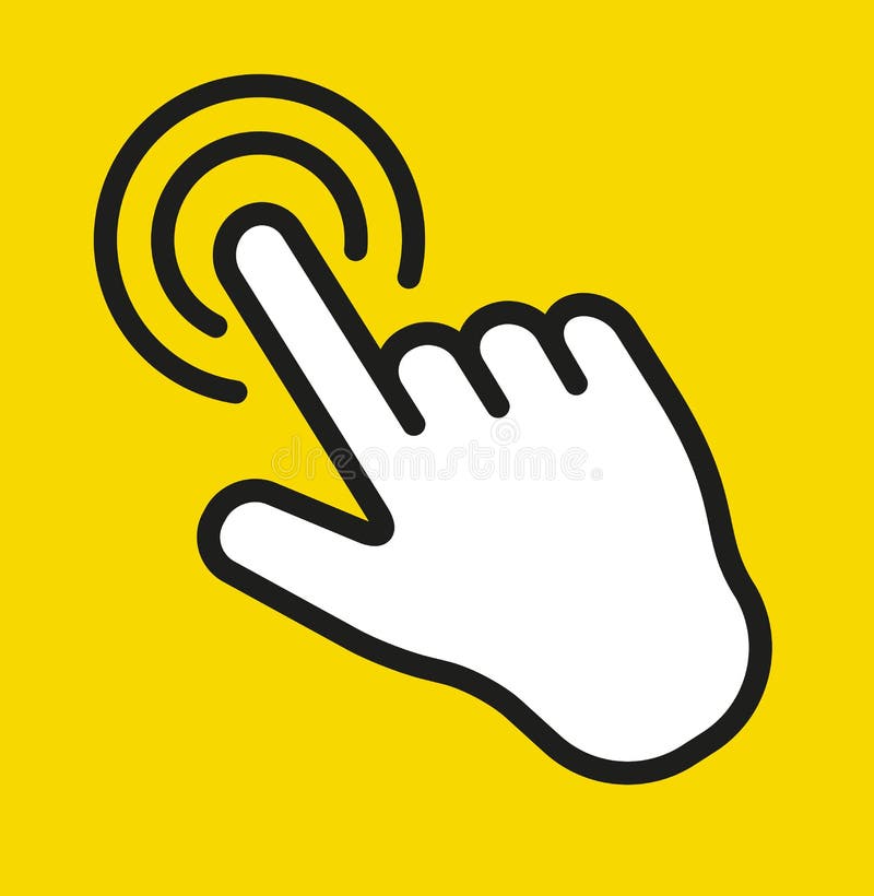 Touch Screen Finger Tap Gesture Vector Icon Stock Vector - Illustration ...