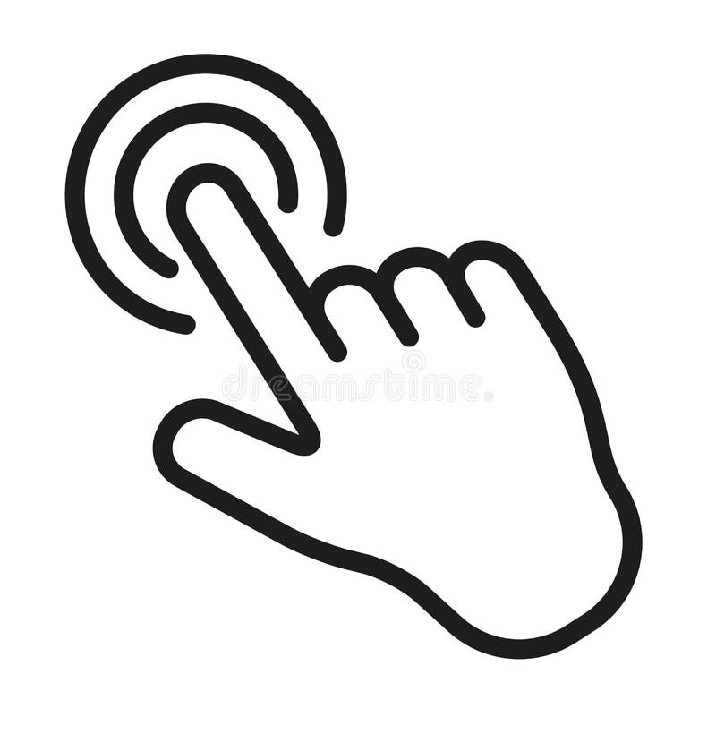 Touch Screen Finger Tap Gesture Vector Icon Stock Vector - Illustration ...