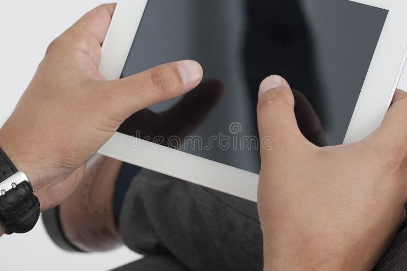 Touch the Screen with Fingers Stock Photo - Image of people, portable ...