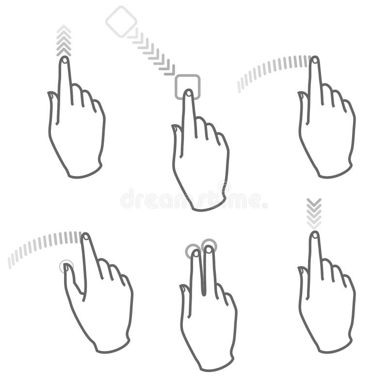 Touch-screen-gesture-hand-4 Stock Vector - Illustration of hand ...