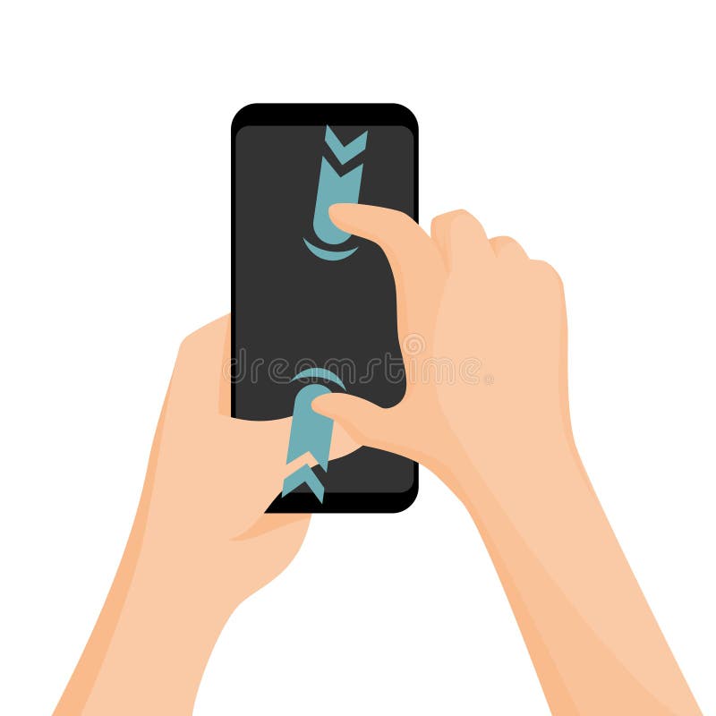 Touch Screen Hand Gestures. Flat Colored Icon with Movement of Finger ...