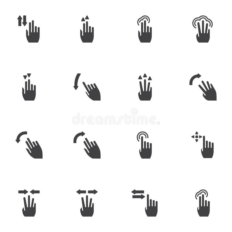 Touch Screen Hand Gestures Vector Icons Set Stock Vector - Illustration ... Touch Screen Hand Gestures Vector Icons Set Stock Vector - Illustration ...