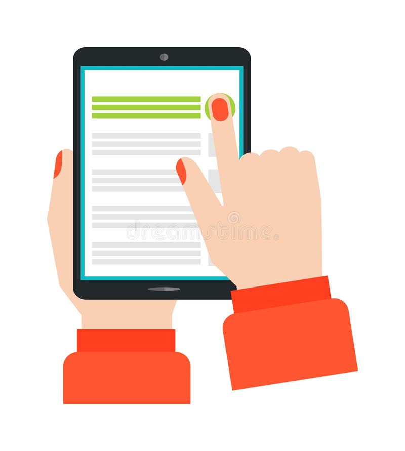 Touch Screen Hand Illustration. Stock Illustration - Illustration of ...