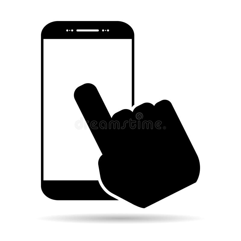 Touch Screen with Hand with Shadow - Finger, Cursor Flat Technology ...