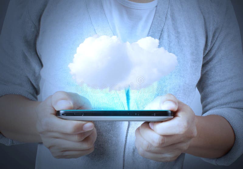 Touch Screen Handy in Der Hand Stockbild - Bild von telefon, zellular ...