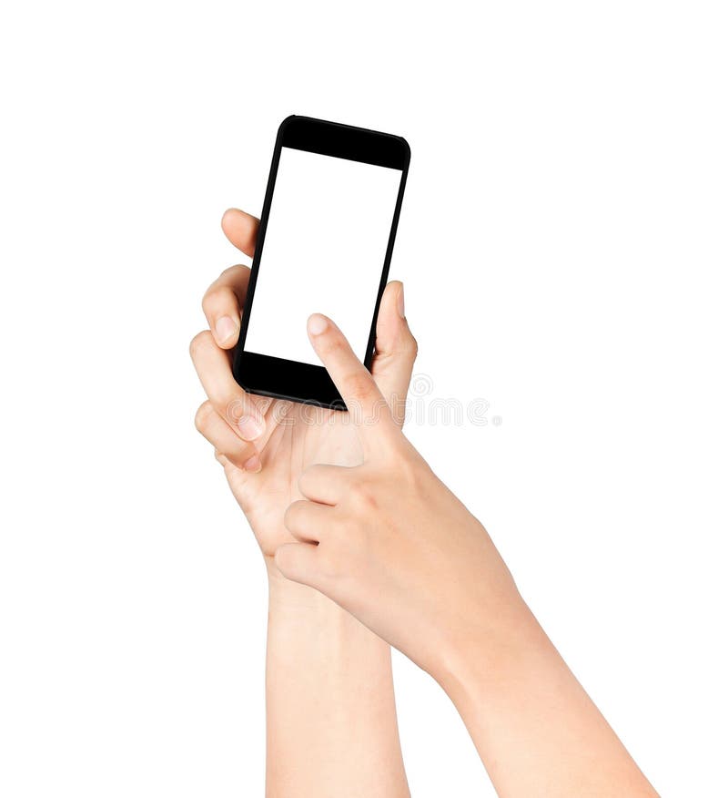 Touch Screen Handy, in Der Hand Stockfoto - Bild von betrieb ...