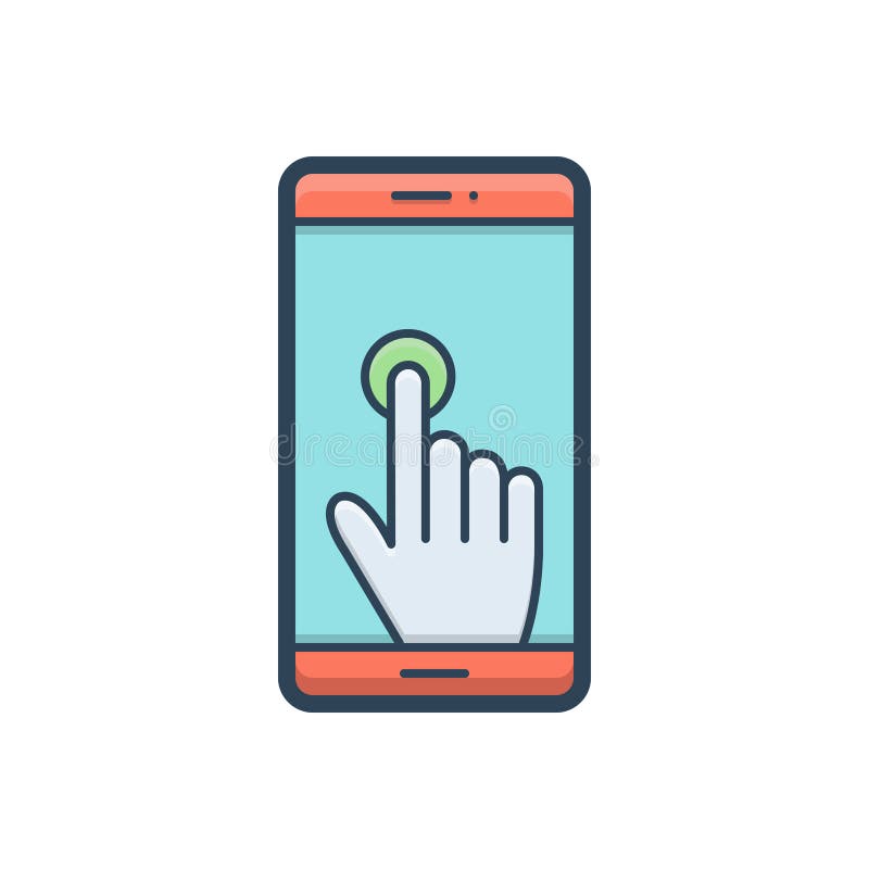 Color Illustration Icon for Touch Screen, Phone and Mobile Stock ...