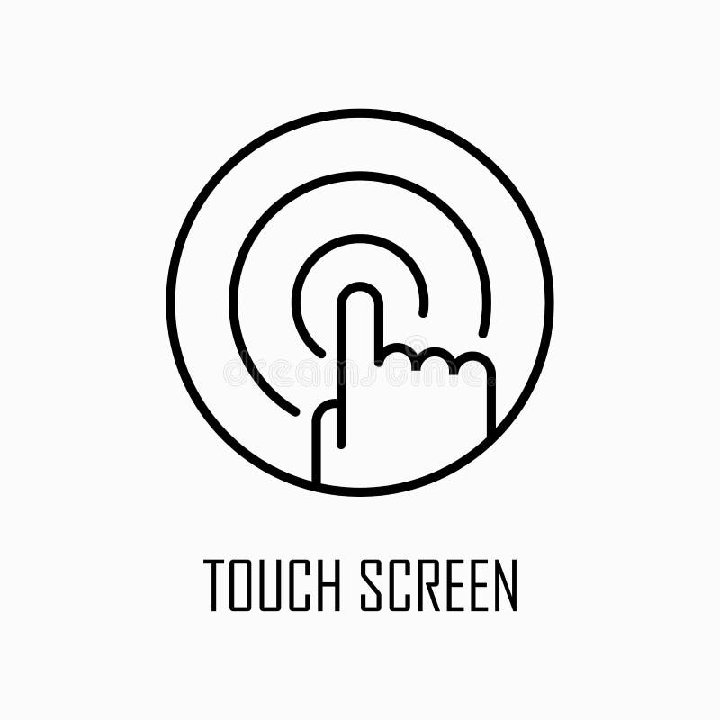 Touch Screen Icon Simple Outline Flat Illustration Stock Vector ...