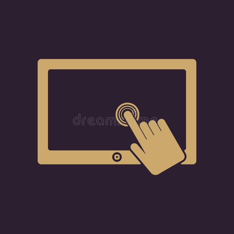The Touch Screen Icon. Tablet Symbol Stock Vector - Illustration of ...