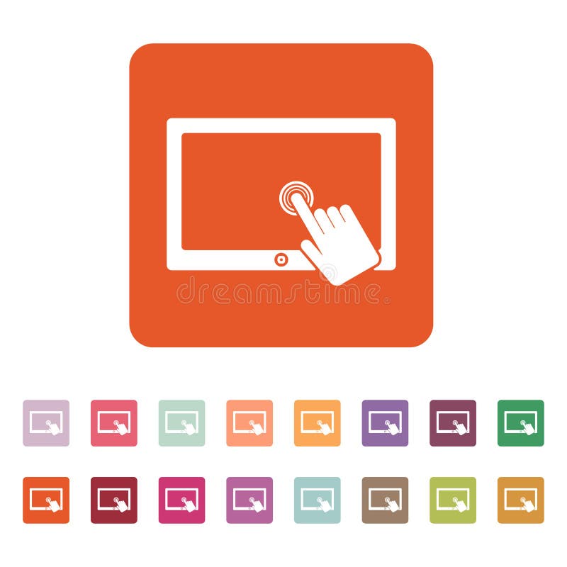 The Touch Screen Icon. Tablet Symbol Stock Vector - Illustration of ...