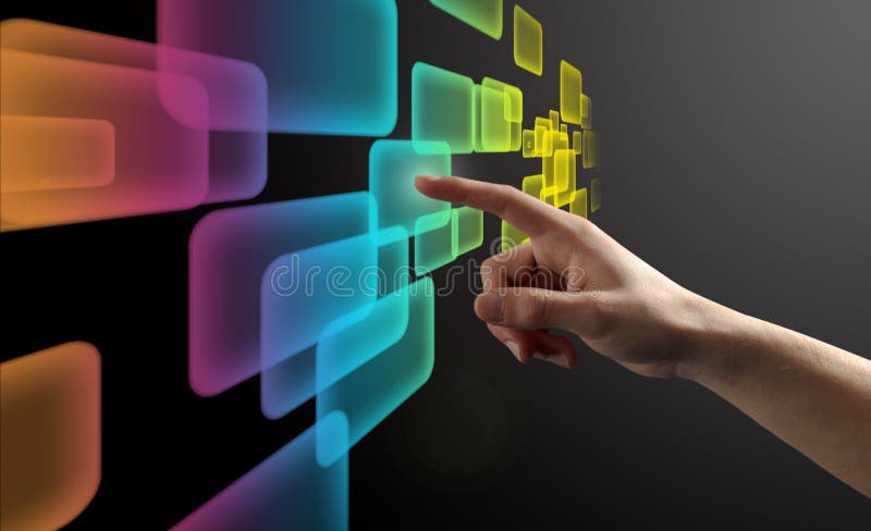 Touch screen interface stock image. Image of choosing - 18865393