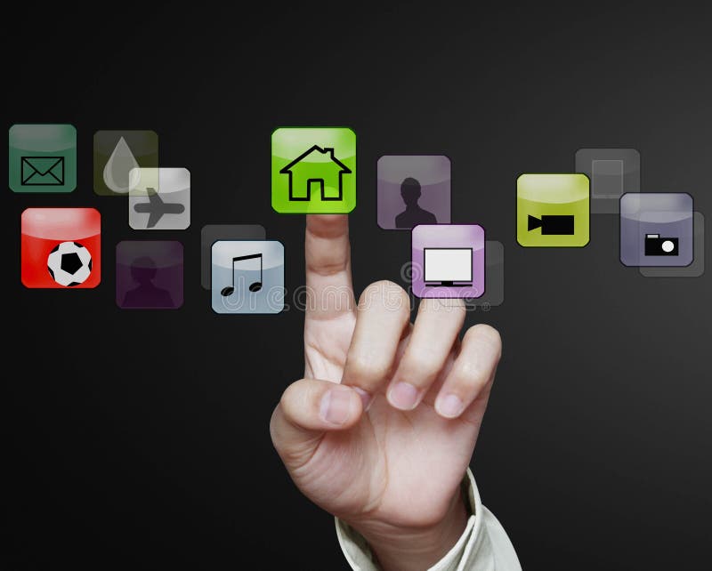 Touch Screen Mobile Phone, In Hand Stock Photo - Image of message ...