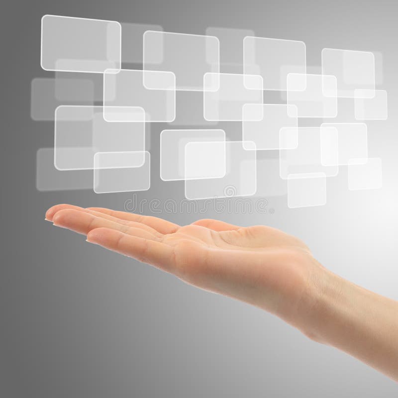 Touch Screen of Mobile Phone with Streaming Images Stock Photo - Image ...