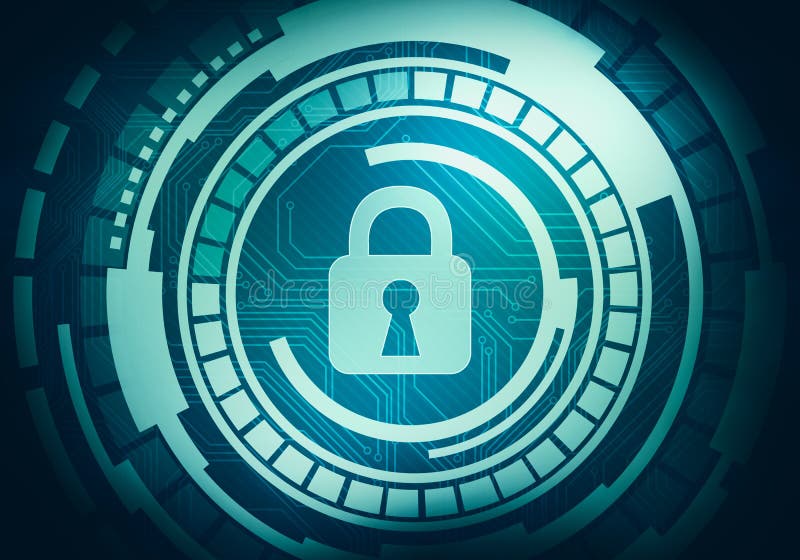 Touch Screen Interface with Security and Safety Lock Stock Illustration ...