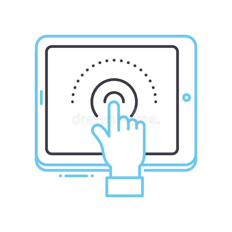 Touch Screen Line Icon, Outline Symbol, Vector Illustration, Concept ...
