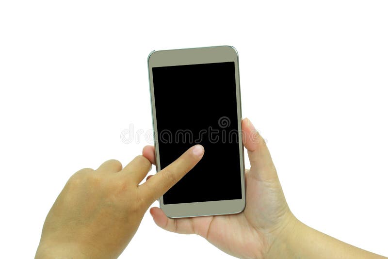 Touch Screen Mobile Phone, in Hand Stock Photo - Image of mobile, touch ...