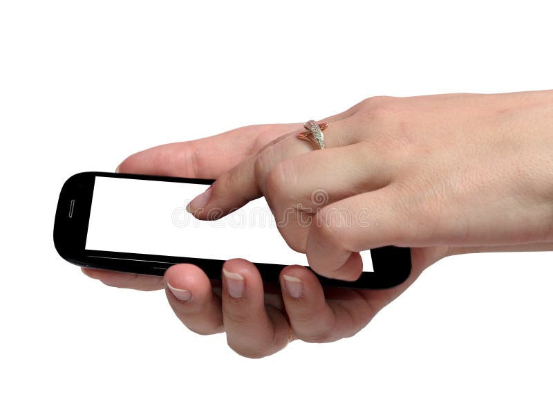 Touch Screen Mobile Phone in Hand Stock Photo - Image of button, call ...