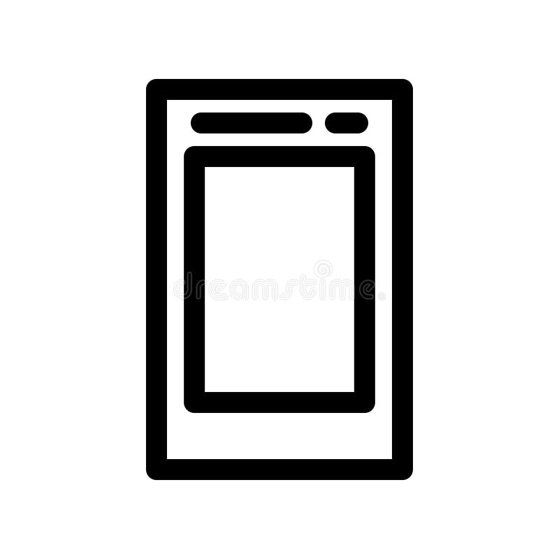 Touch Screen Mobile Phone Line Style Icon, with Editable Lines. Stock ...