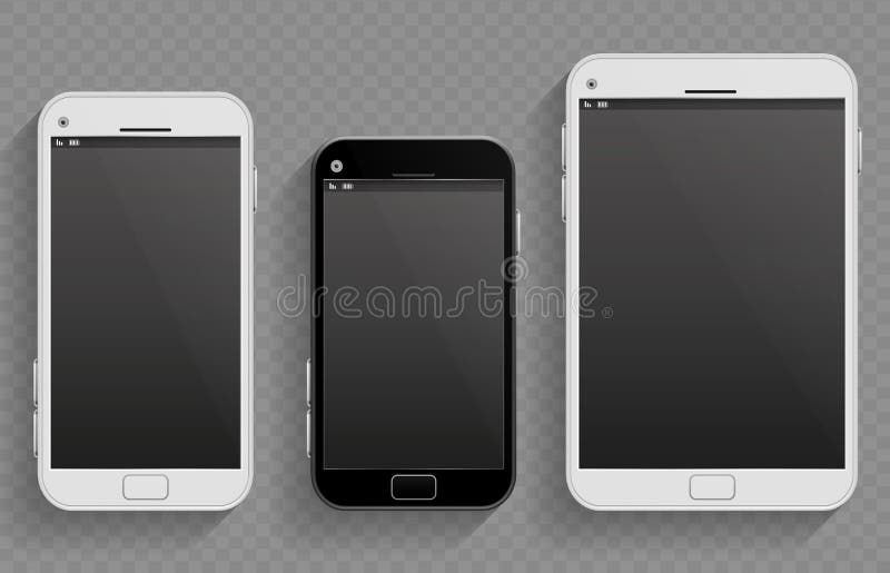 Realistic Mobile Phone, Smartphone Vector Template, Mockup with Empty ...