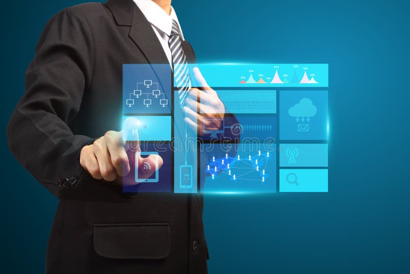Touch Screen New Modern Computer and Business Strategy Stock ...