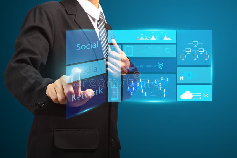 Touch Screen New Modern Computer Business Strategy Stock Illustration ...