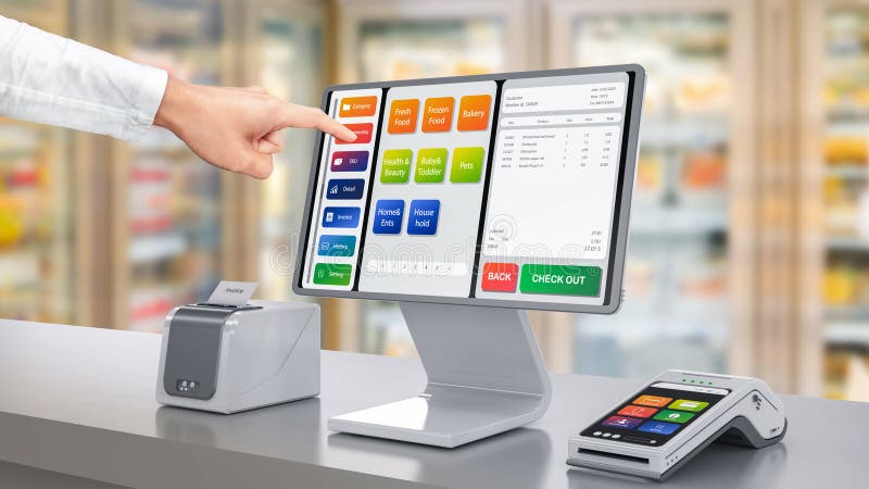 Cash Register Touch Screen Stock Illustrations – 265 Cash Register ...