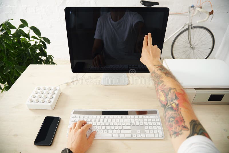 Touch Screen Presentation Interface Set Stock Image - Image of business ...