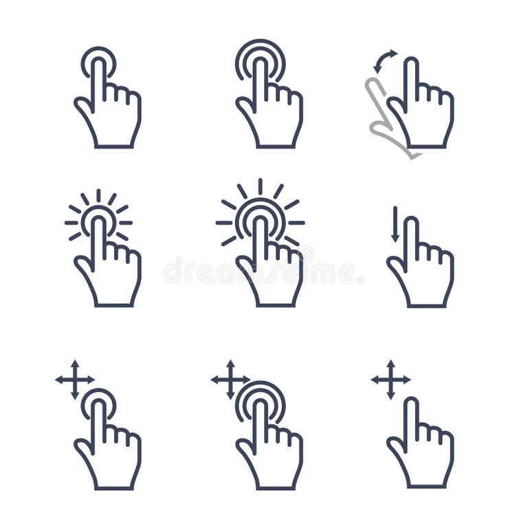 Touch Screen Sensor Symbols Icons Sets. Vector Stock Vector ...