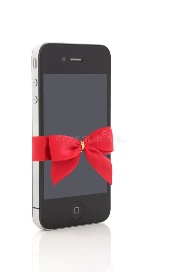 Mobile Cell Phone Christmas Present Gift Editorial Stock Photo - Image ...