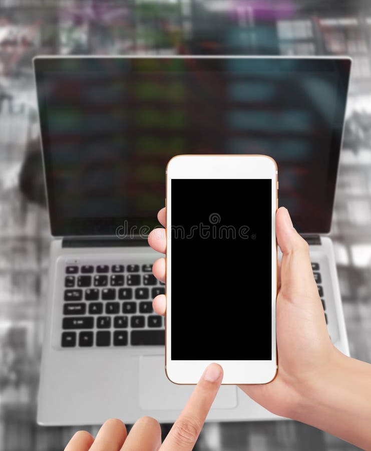 Touch Screen Smartphone in Hand Stock Image - Image of device ...