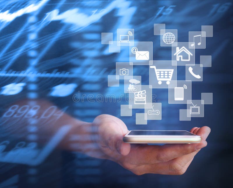 Touch Screen Smartphone in Hand Stock Photo - Image of iphone, phone ...