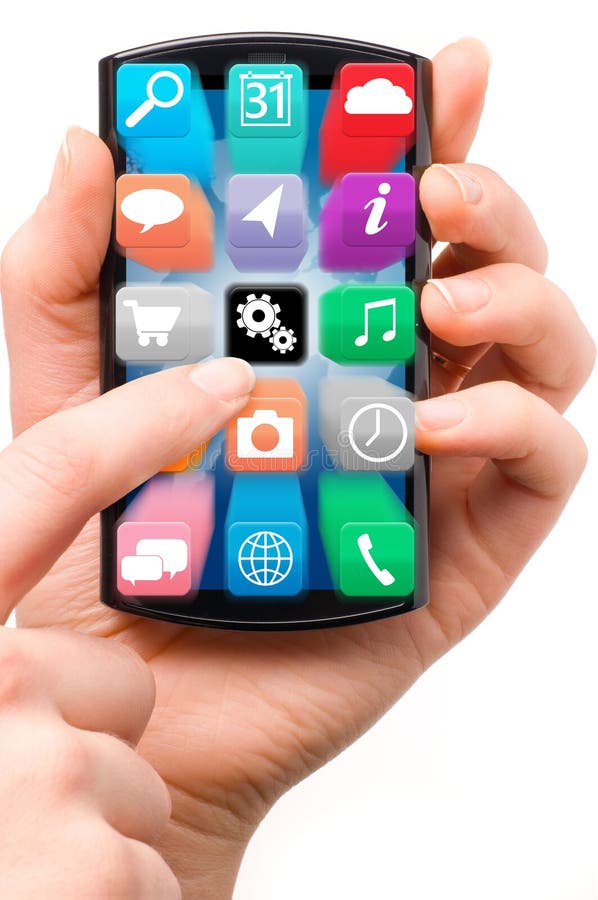 Touch screen smartphone stock image. Image of black, multimedia - 33356017