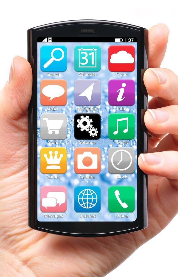 Touch screen smartphone stock image. Image of icon, button - 37922579