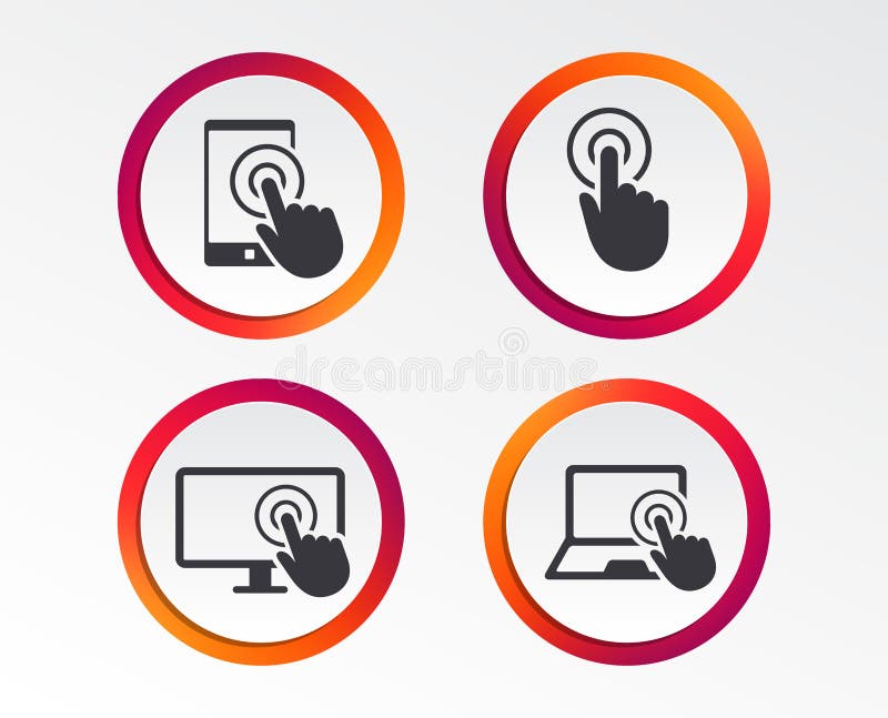 Touch Screen Smartphone. Hand Pointer Symbols. Stock Vector ...