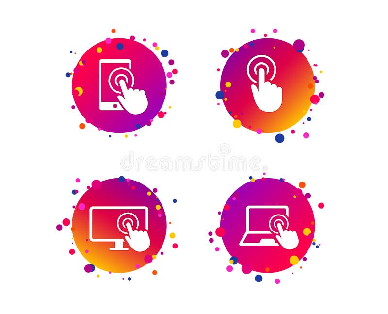 Touch Screen Smartphone. Hand Pointer Symbols. Vector Stock Vector ...