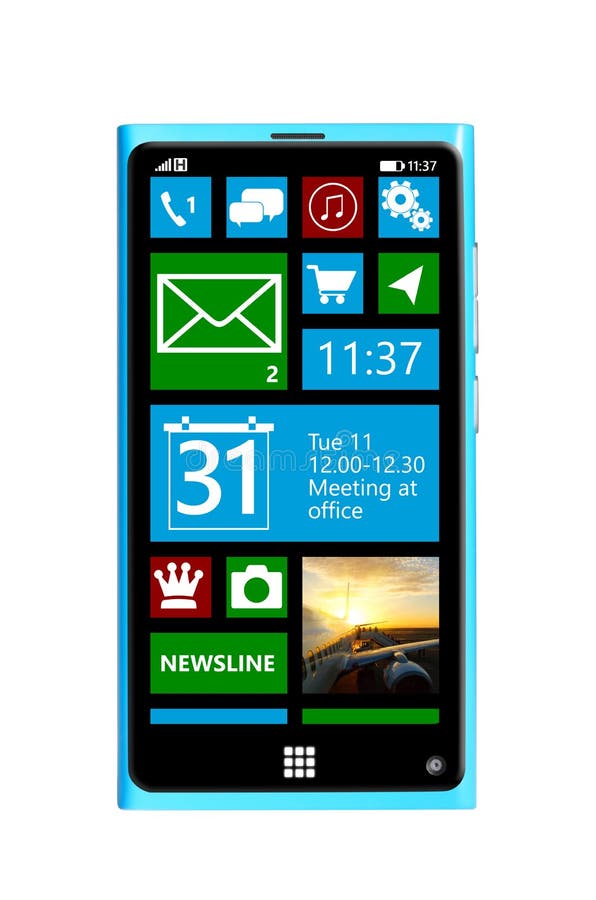 Touch screen smartphone stock image. Image of button - 39555975