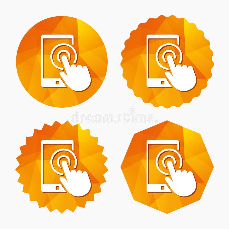 Touch Screen Smartphone Sign Icon. Hand Pointer. Stock Vector ...