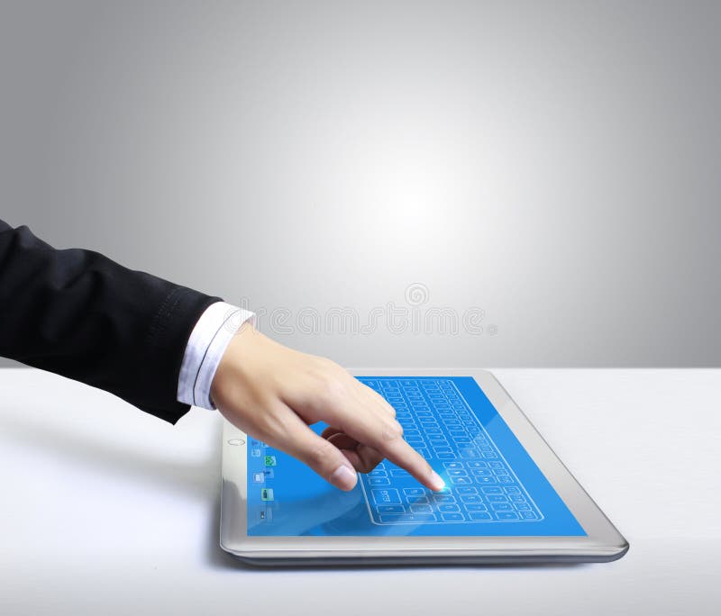 Touch screen Tablet stock photo. Image of marketing, businessman - 23864284