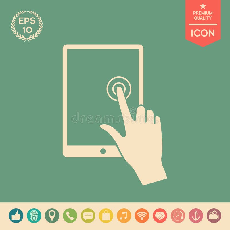 Touch Screen Tablet with Click Hand Editorial Stock Photo ...