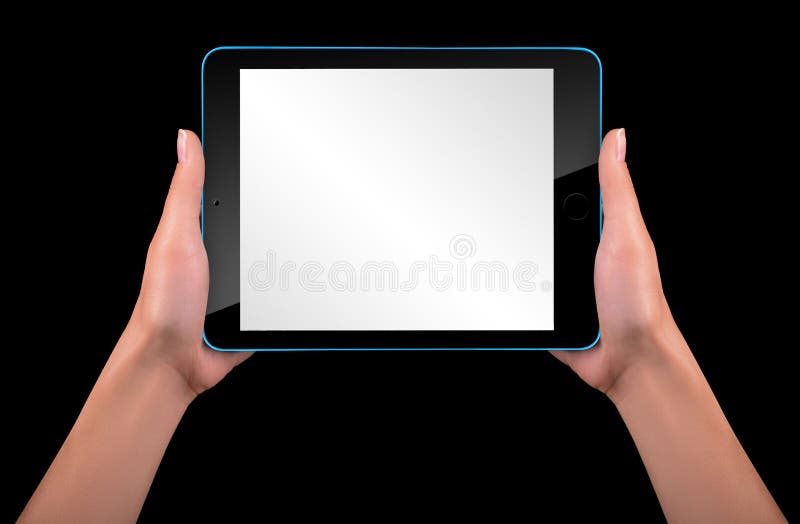 Touch Screen Tablet Computer with Hand Stock Image - Image of finger ...