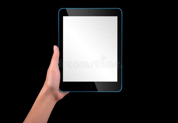Touch Screen Tablet Computer with Hand Stock Photo - Image of internet ...