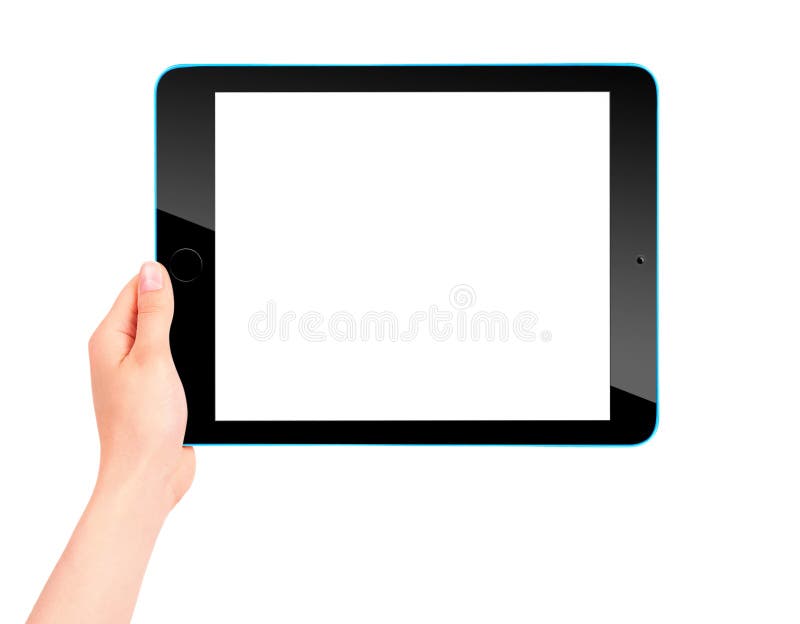 Touch Screen Tablet Computer with Hand Stock Image - Image of personal ...