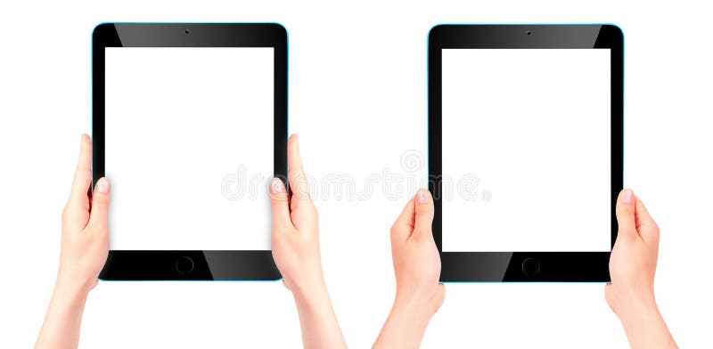 Touch Screen Tablet Computer with Hand Stock Image - Image of book ...