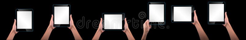 Touch Screen Tablet Computer with Hand Stock Photo - Image of business ...