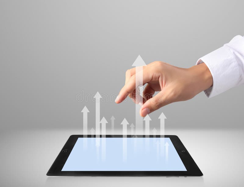 Touch Screen Tablet with Graph Stock Photo - Image of blank, monitor ...