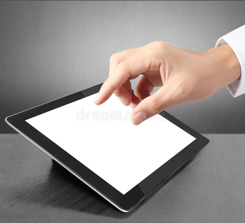 Touch screen tablet stock illustration. Illustration of flat - 33070526